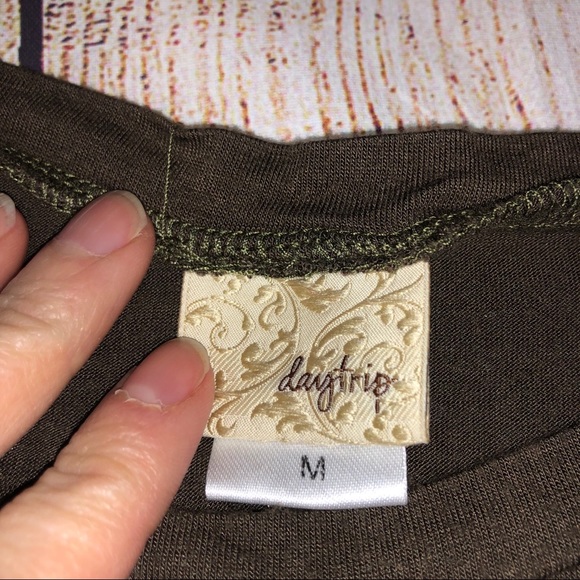 Daytrip | Tops | Daytrip Buckle Tunic Top Army Green Sequin | Poshmark